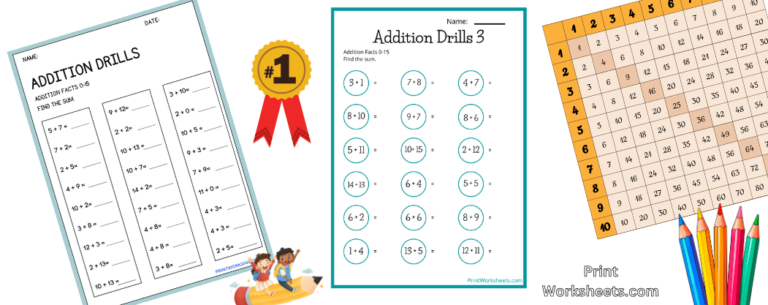 Addition Drills - Print Worksheets