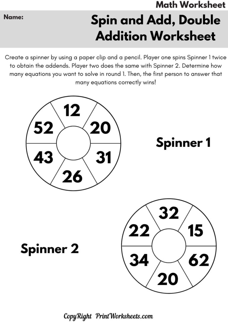 Double Digit Addition Without Regrouping Worksheets - Print Worksheets