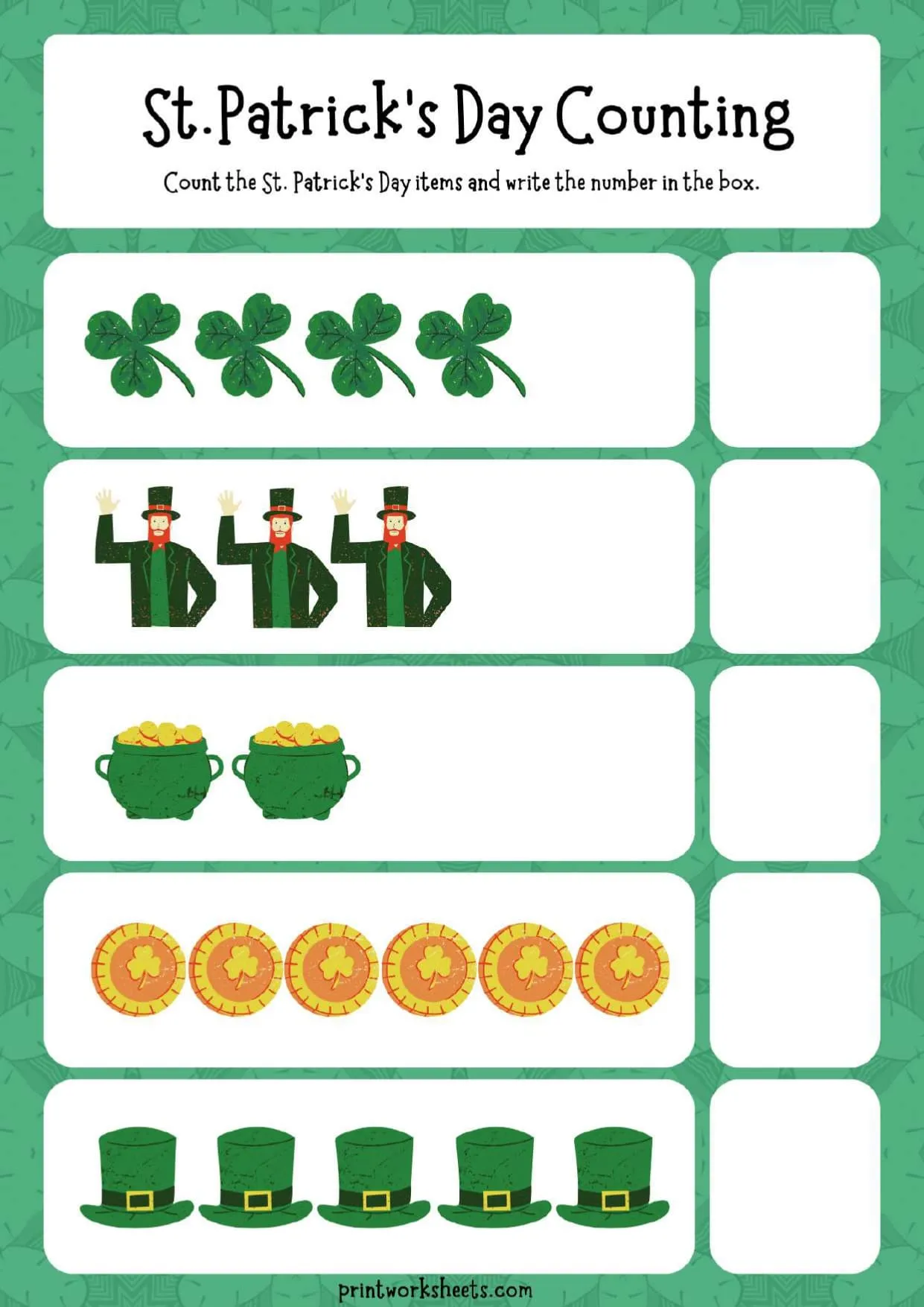 St. Patrick’s Day Worksheets - Print Worksheets