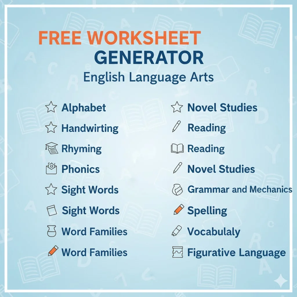 ELA Worksheet Maker - Generate Free Phonics, Grammar & Writing PDFs ...