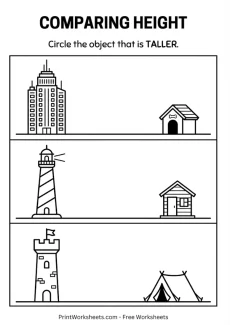 Free Tall vs Short Worksheets - Height Comparison Activities (PDF)