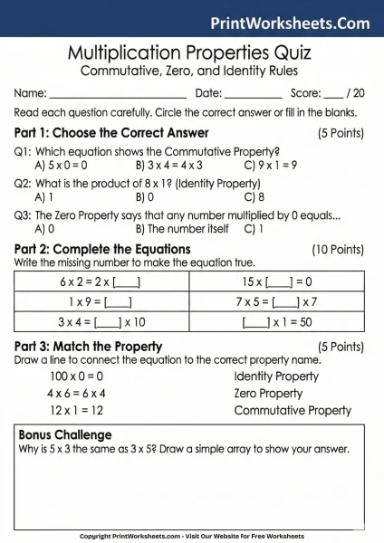 3rd Grade Multiplication Chart (Free Printable Times Table)