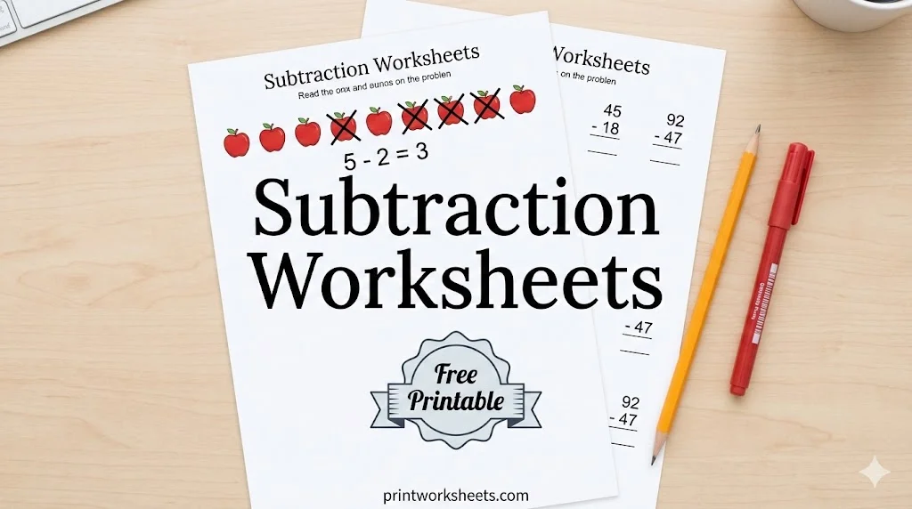 Subtraction Worksheets - Free Printable PDFs