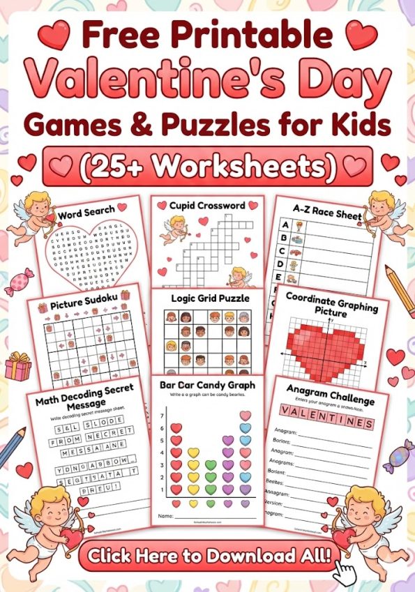 Free Valentine's Day Worksheets & Printables – Complete Pack
