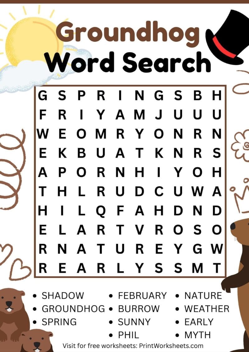 Free Groundhog Day Reading Comprehension & Hibernation Worksheets