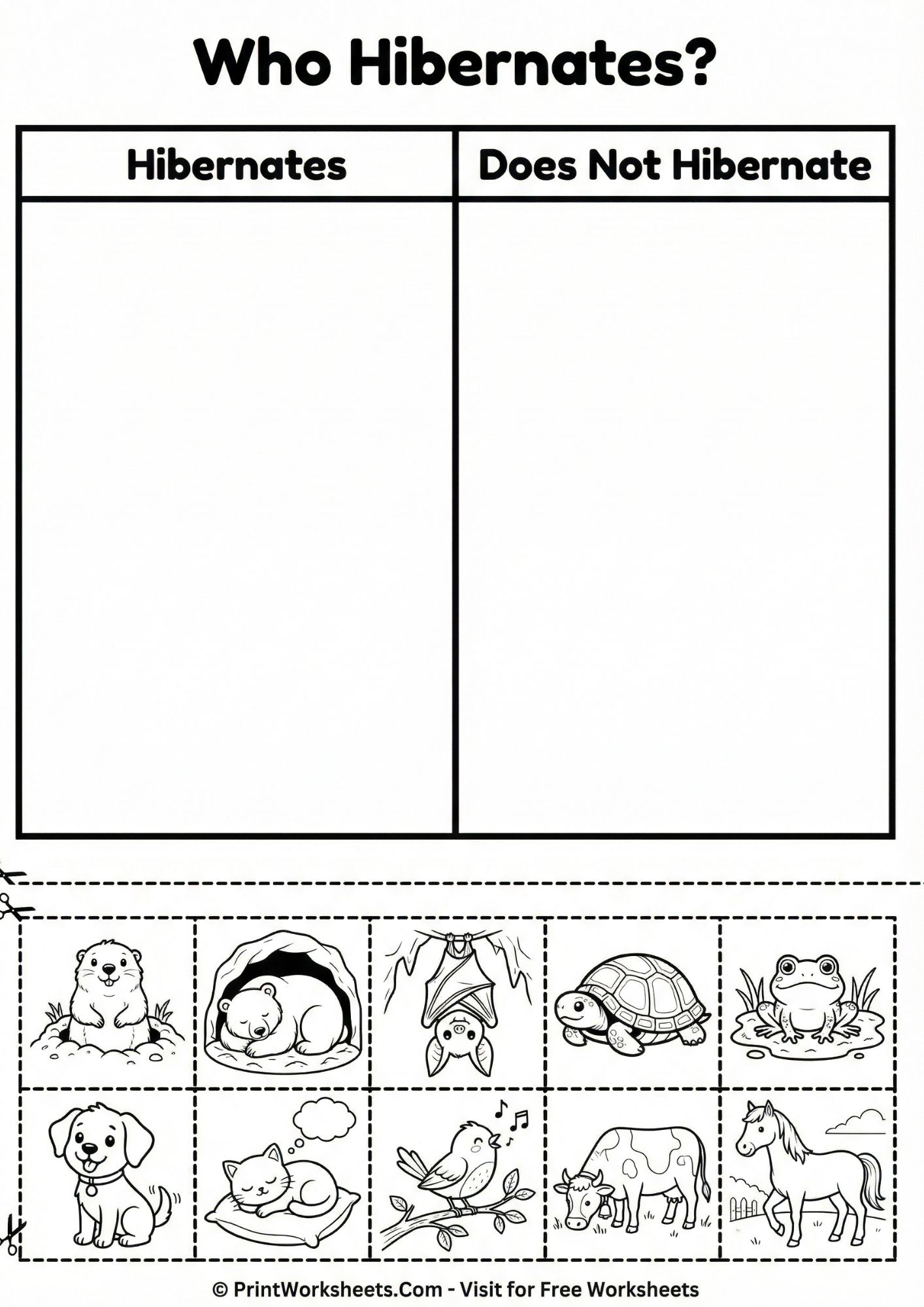 Free Groundhog Day Reading Comprehension & Hibernation Worksheets