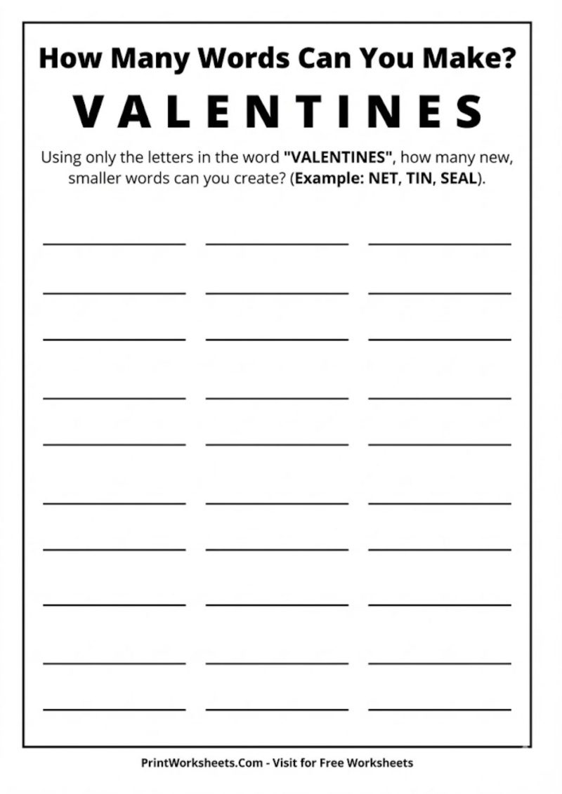 Free Valentine Games for Kids Printable (25+ Worksheets)