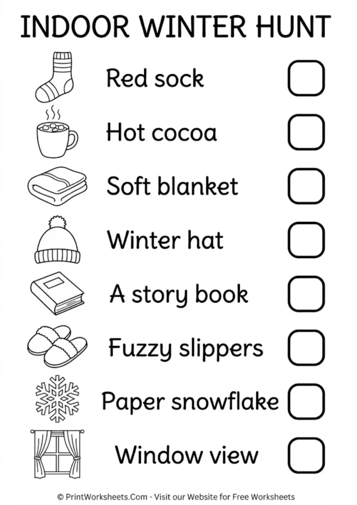 10 Free Winter Scavenger Hunt Printables for Kids