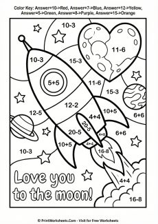 Valentine’s Day Color by Number Worksheets (Free PDF)