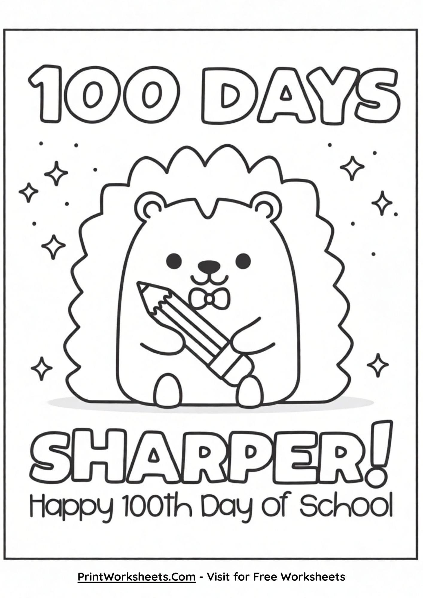100th Day of School Coloring Pages Free PDF Bundle