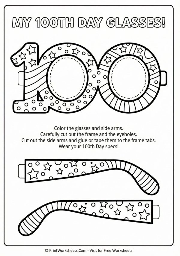 Free 100th Day of School Crafts & Printable Hats for Kids