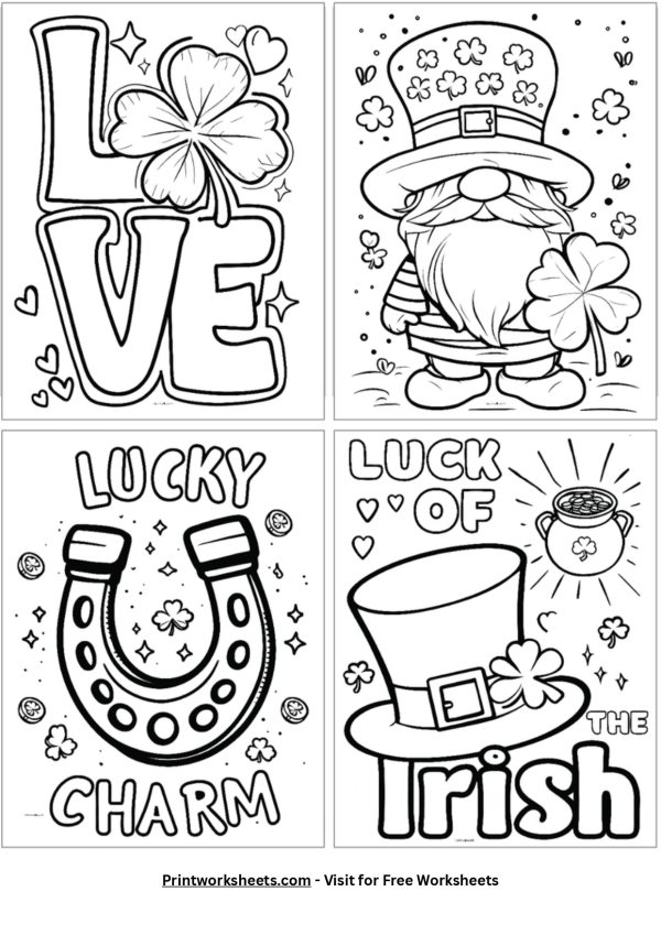 St. Patrick’s Day Coloring Pages for Kindergarten (Free Printable)