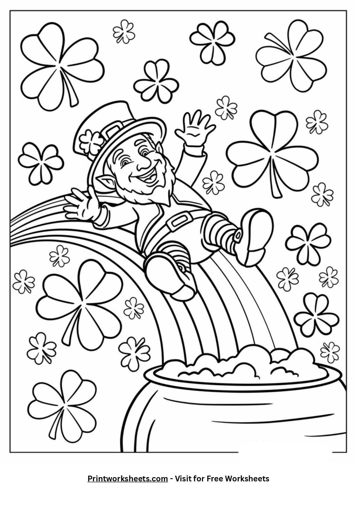 St. Patrick’s Day Coloring Pages for Kindergarten (Free Printable)