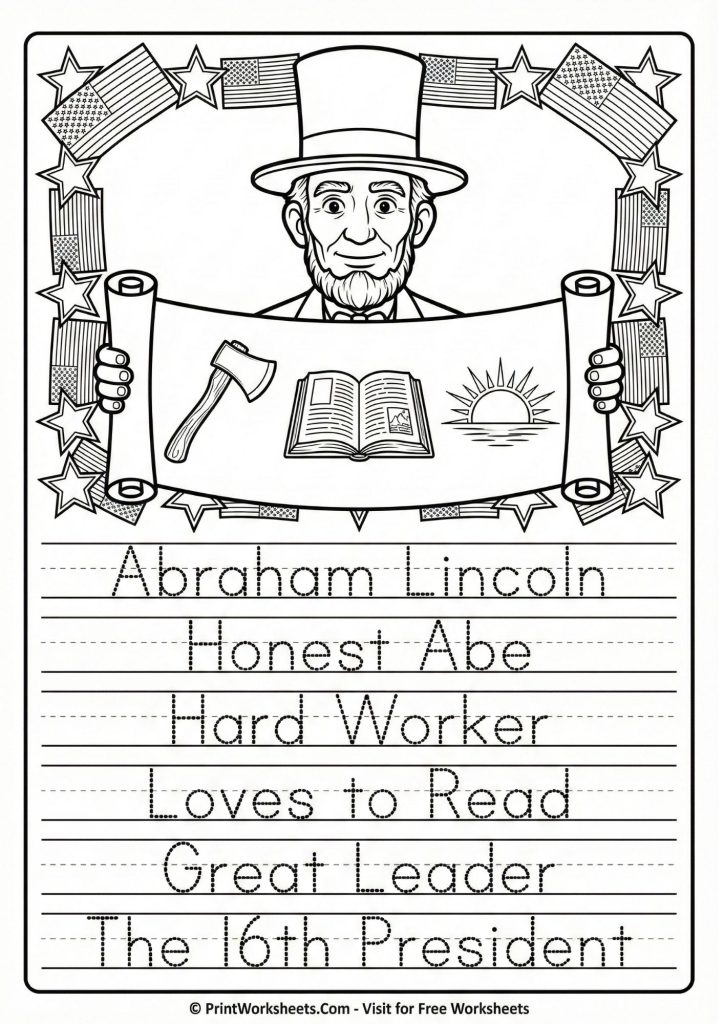 Free Abraham Lincoln Worksheets PDF Bundle and Printable