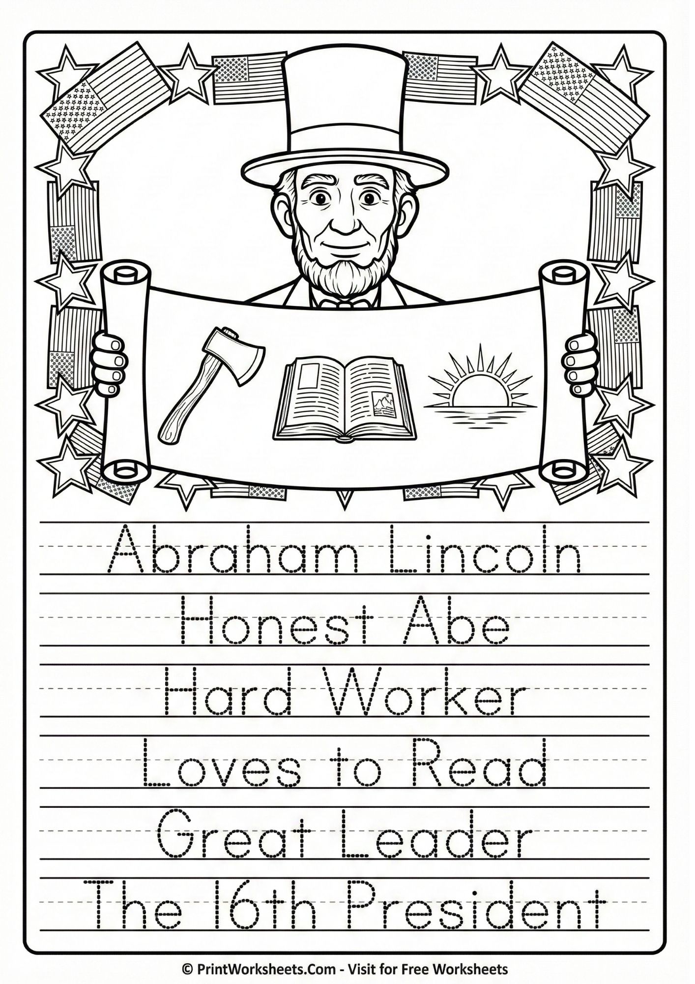 Free Abraham Lincoln Worksheets PDF Bundle and Printable