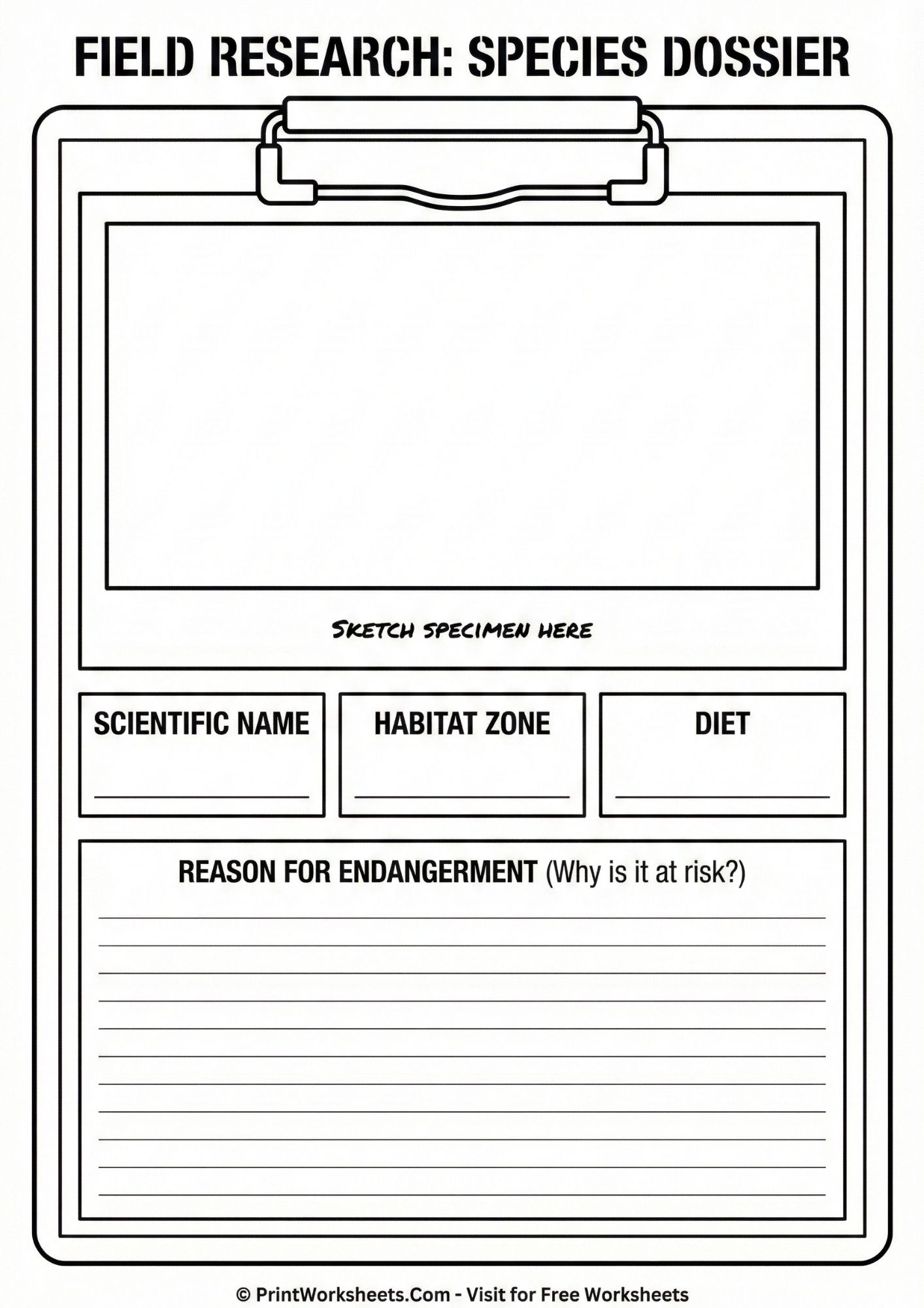 Free Endangered Animals Worksheets for Earth Day Activities PDF