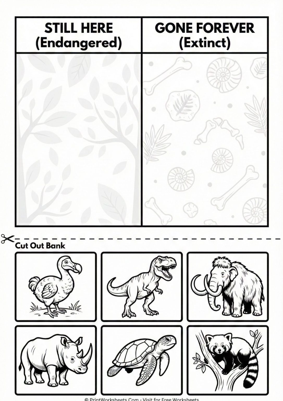 Free Endangered Animals Worksheets for Earth Day Activities PDF