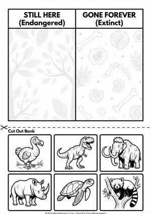 Free Endangered Animals Worksheets for Earth Day Activities PDF
