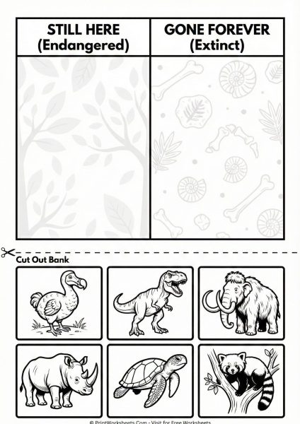 Free Endangered Animals Worksheets for Earth Day Activities PDF