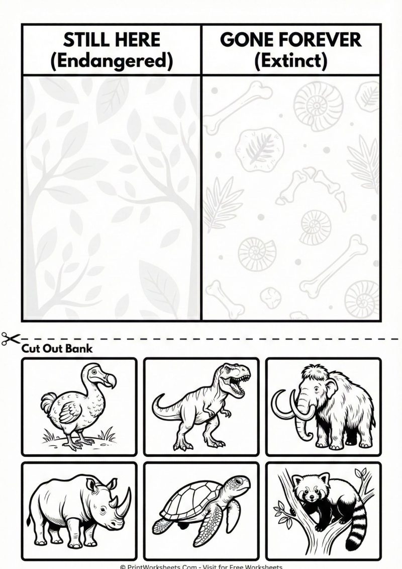 Free Endangered Animals Worksheets for Earth Day Activities PDF