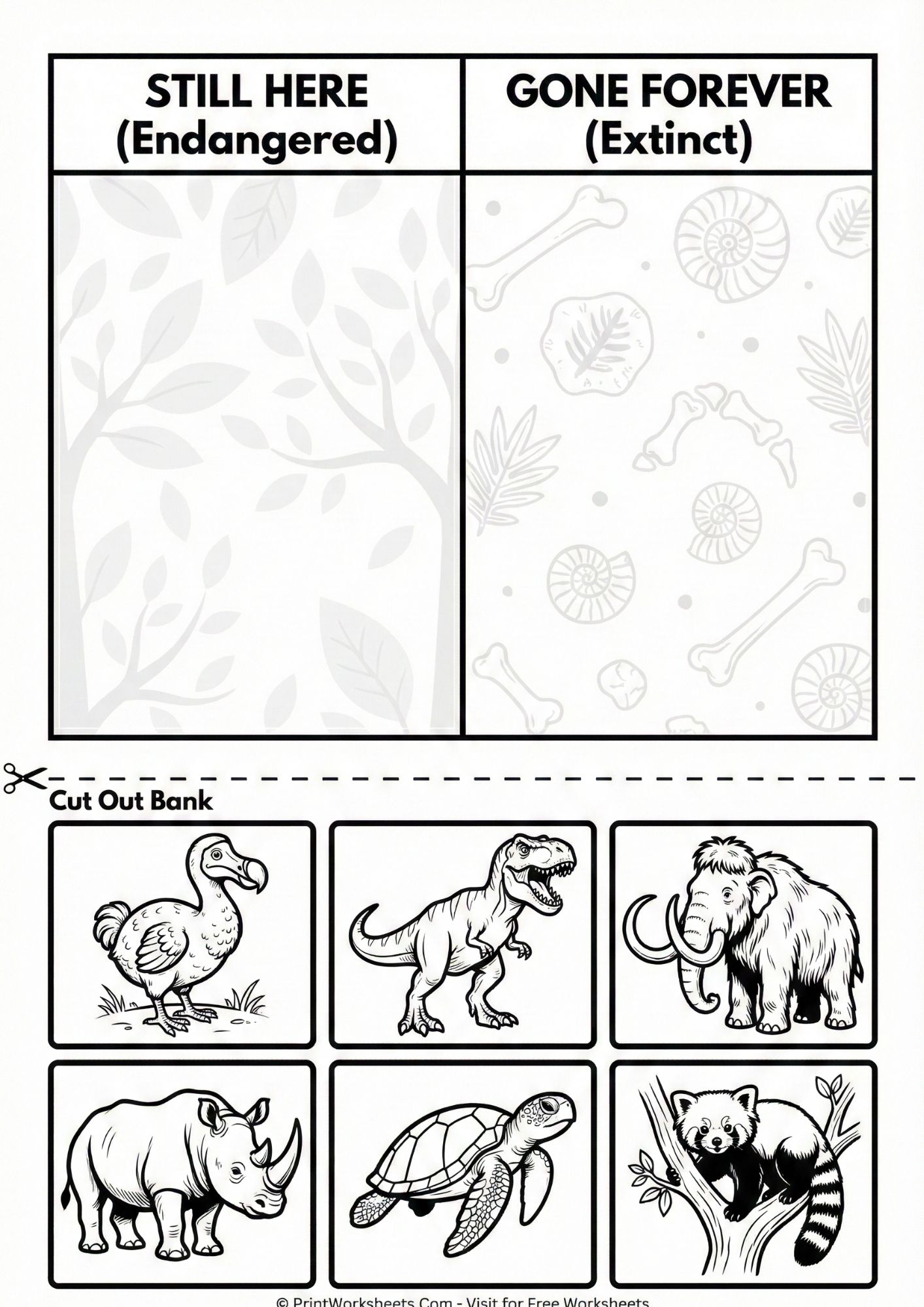 Free Endangered Animals Worksheets for Earth Day Activities PDF