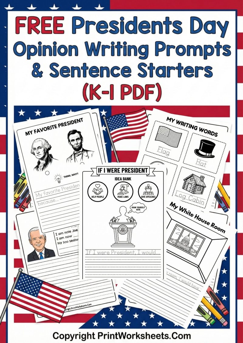 Free Presidents Day Activity Packet: Math & Literacy PDF