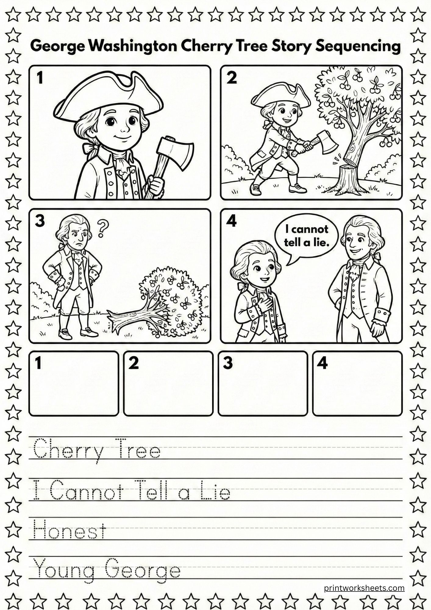 George Washington Worksheets for First Grade PDF Bundle