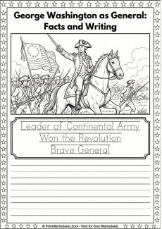 George Washington Worksheets for First Grade PDF Bundle