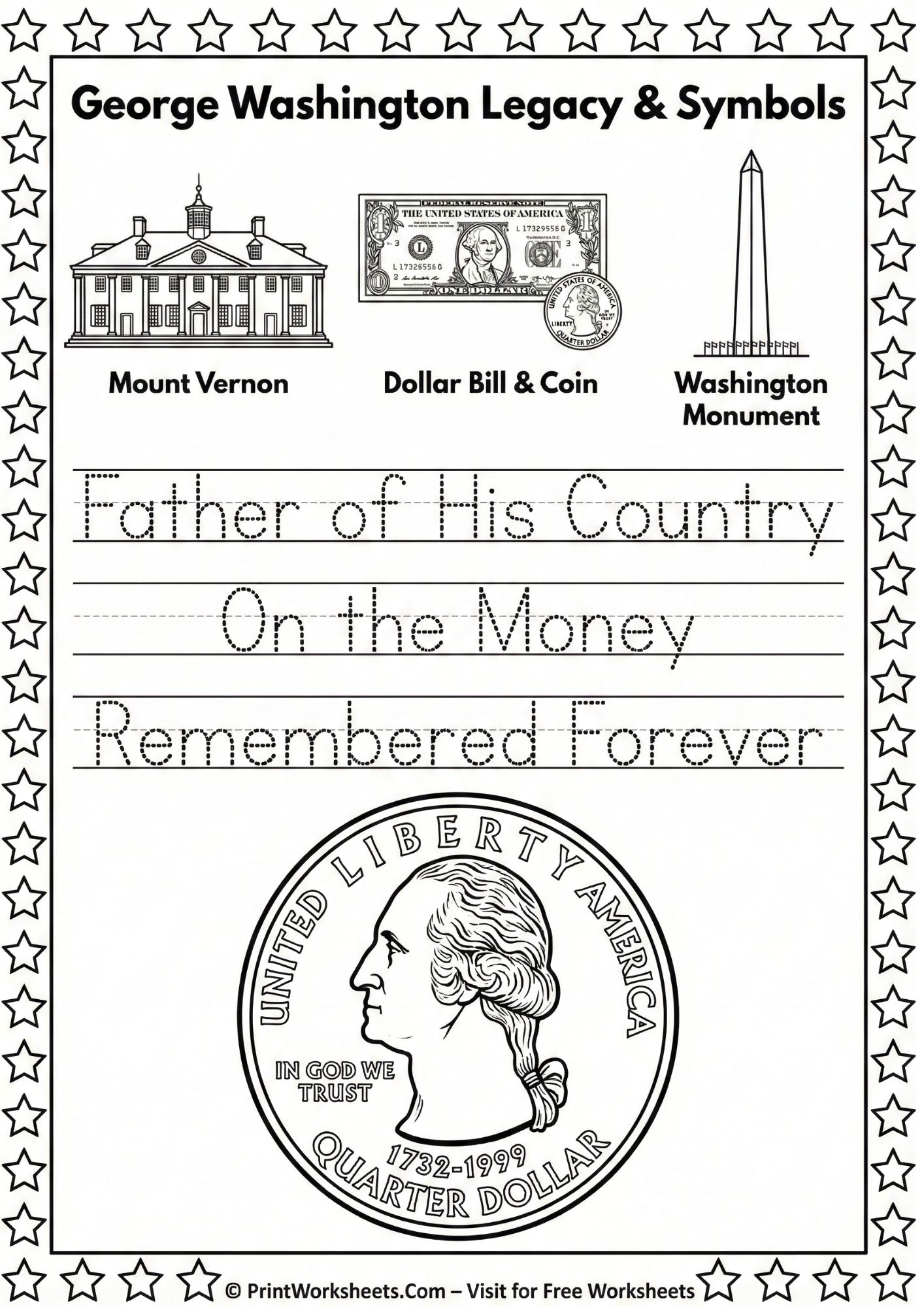 George Washington Worksheets for First Grade PDF Bundle