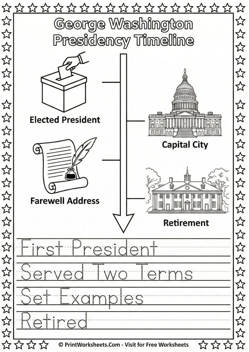George Washington Worksheets for First Grade PDF Bundle