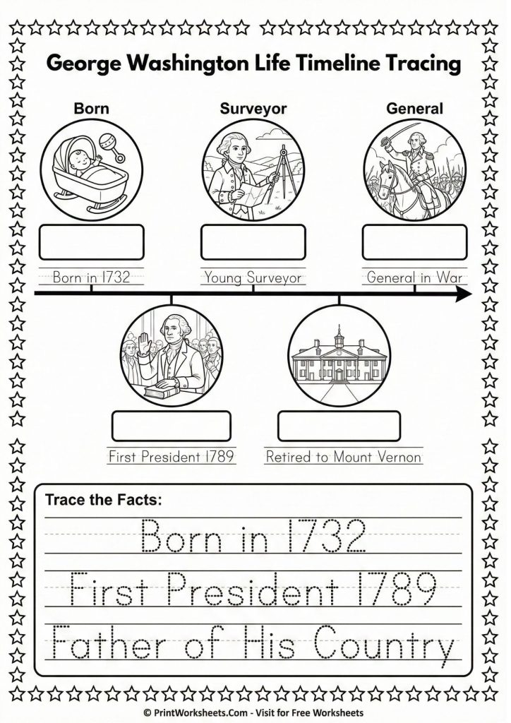 George Washington Worksheets for First Grade PDF Bundle