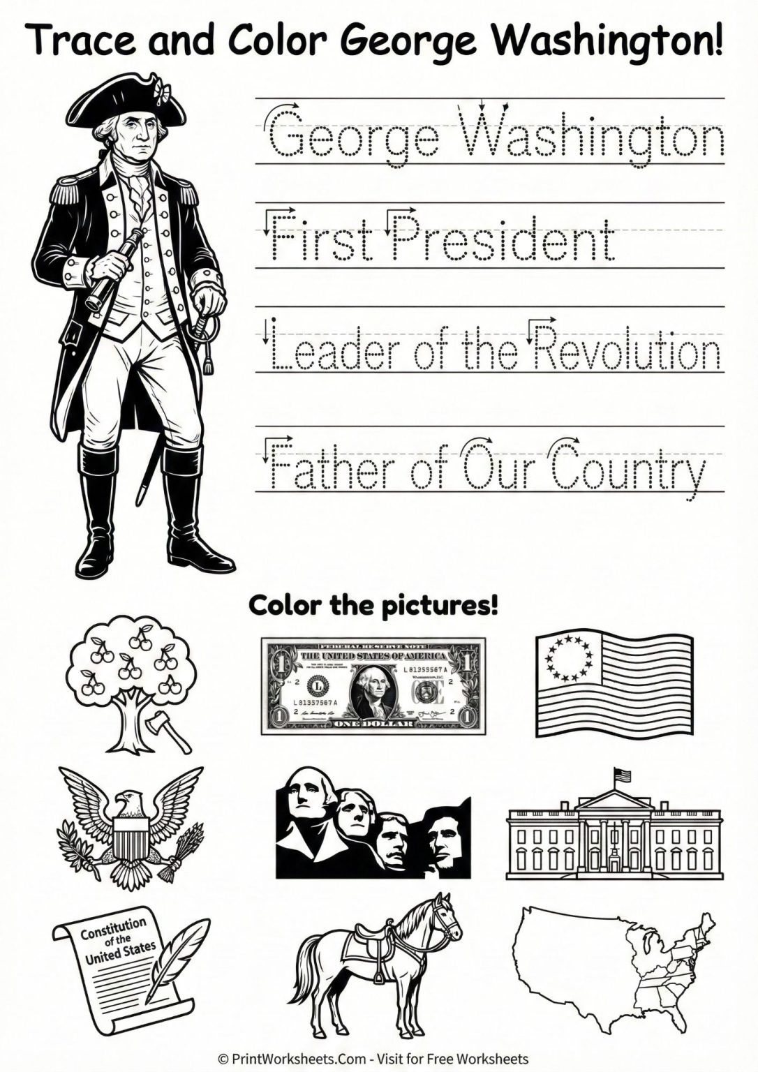 Presidents Day Worksheets for Kindergarten (Free PDF)