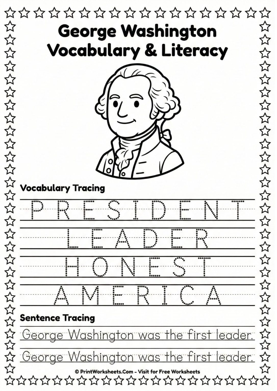 George Washington Worksheets for First Grade PDF Bundle