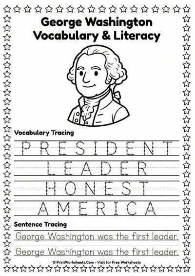 George Washington Worksheets for First Grade PDF Bundle