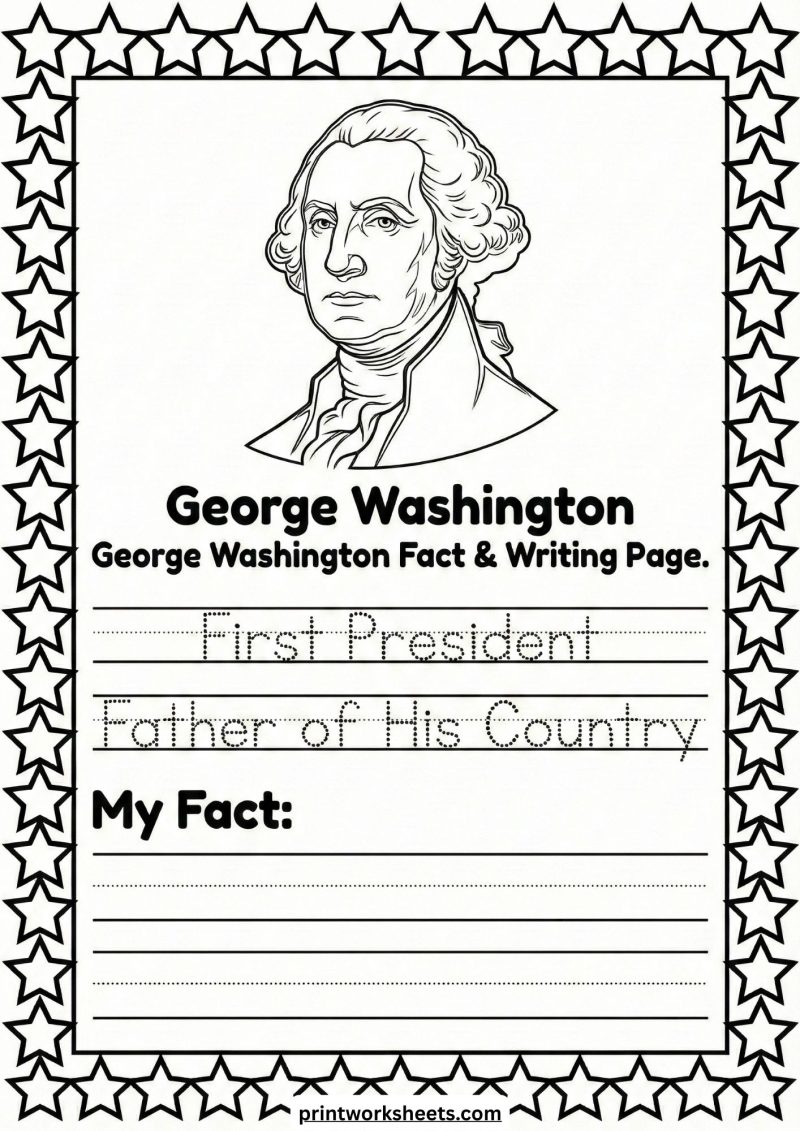 George Washington Worksheets for First Grade PDF Bundle