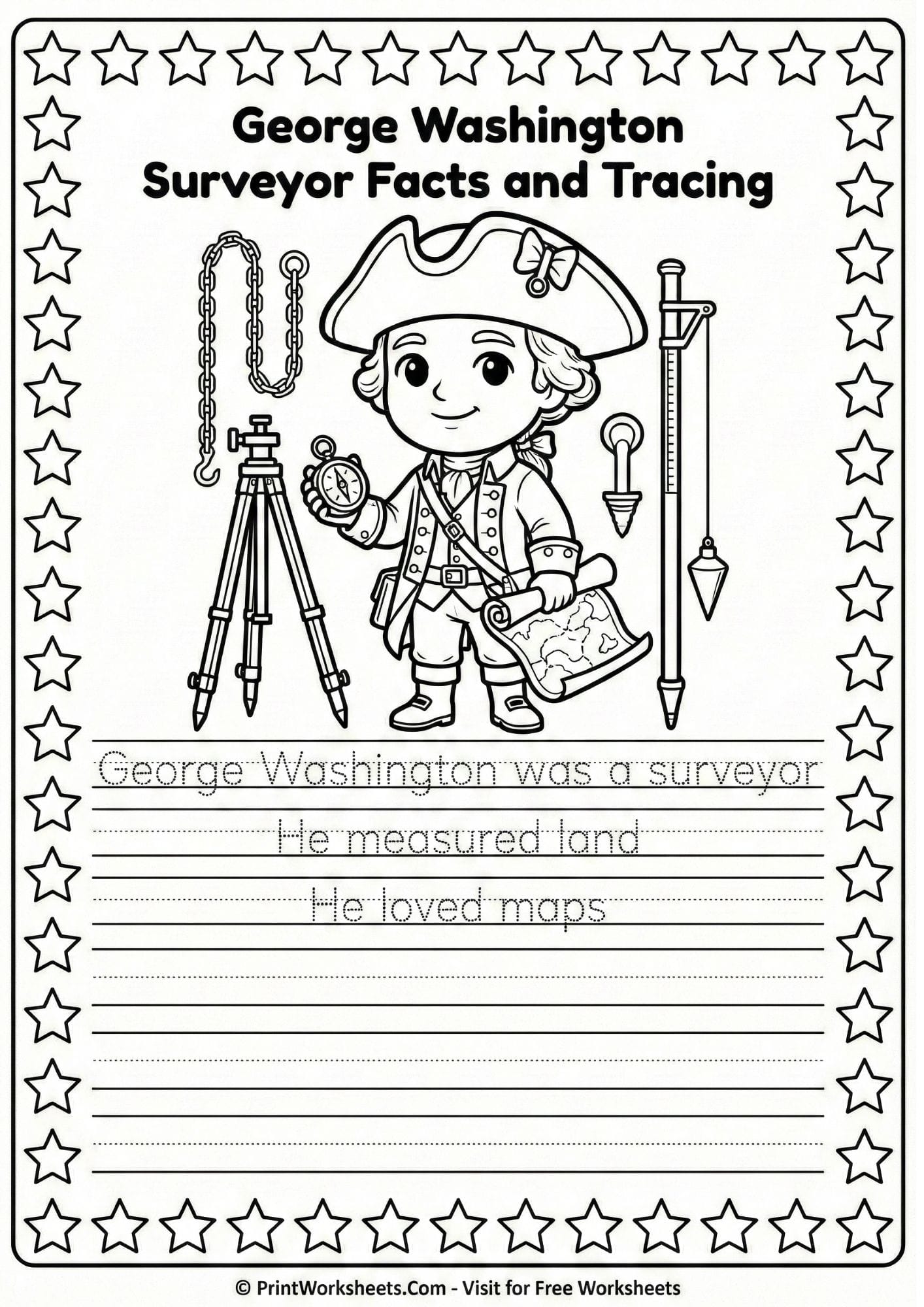 George Washington Worksheets for First Grade PDF Bundle
