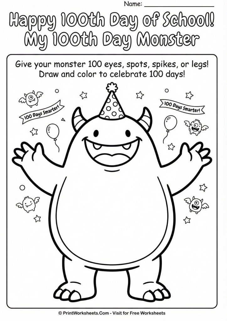100th Day of School Kindergarten Activities (No Prep PDF)