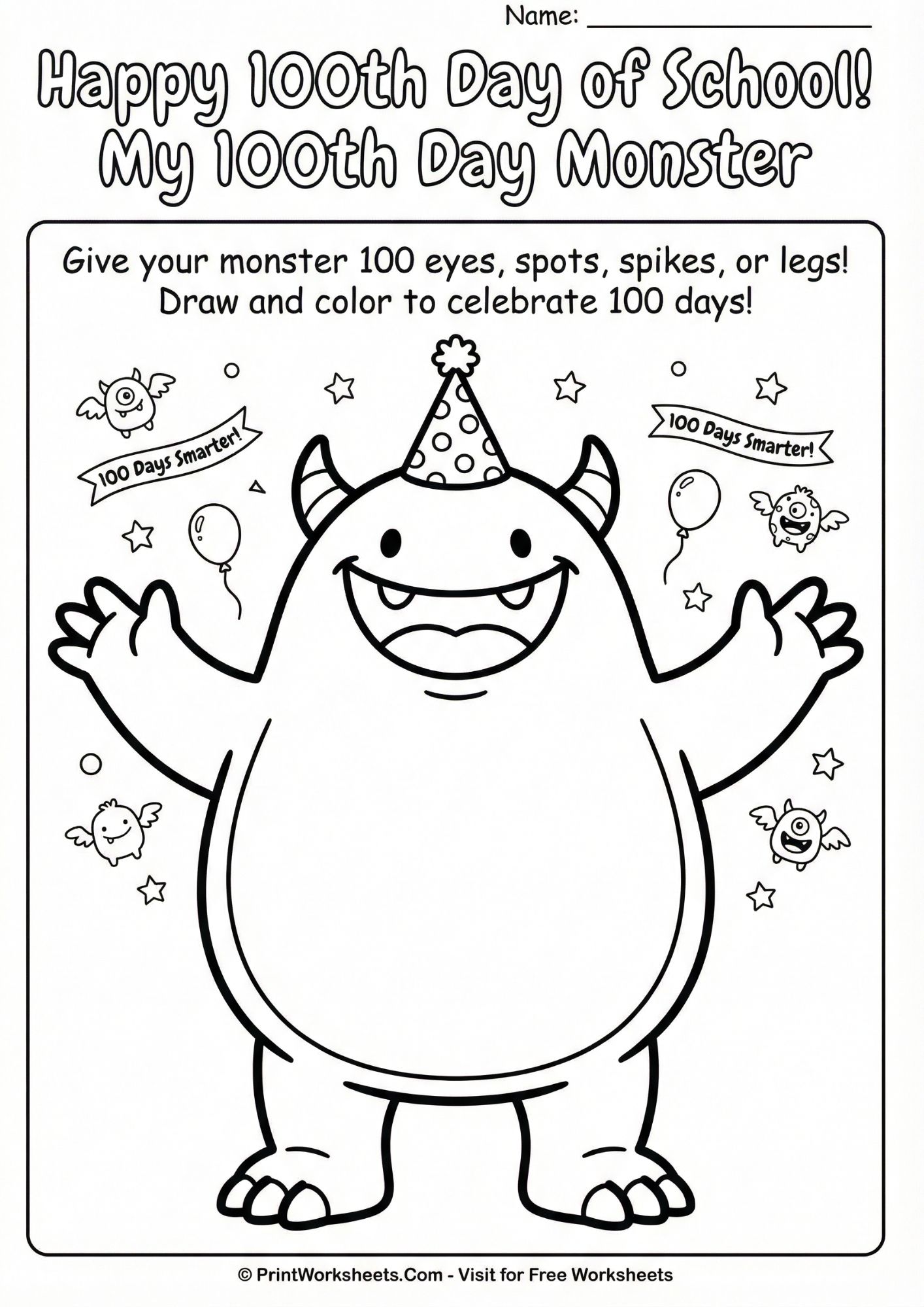 100th Day of School Kindergarten Activities (No Prep PDF)