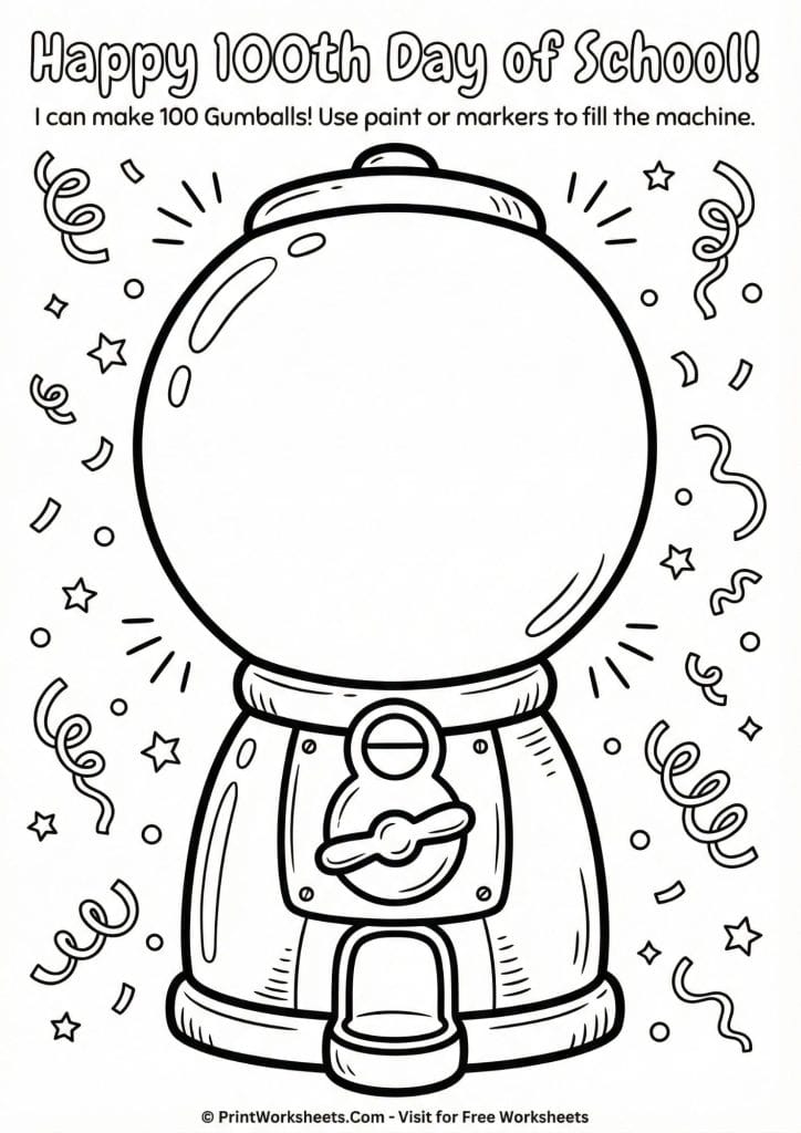 100th Day of School Kindergarten Activities (No Prep PDF)