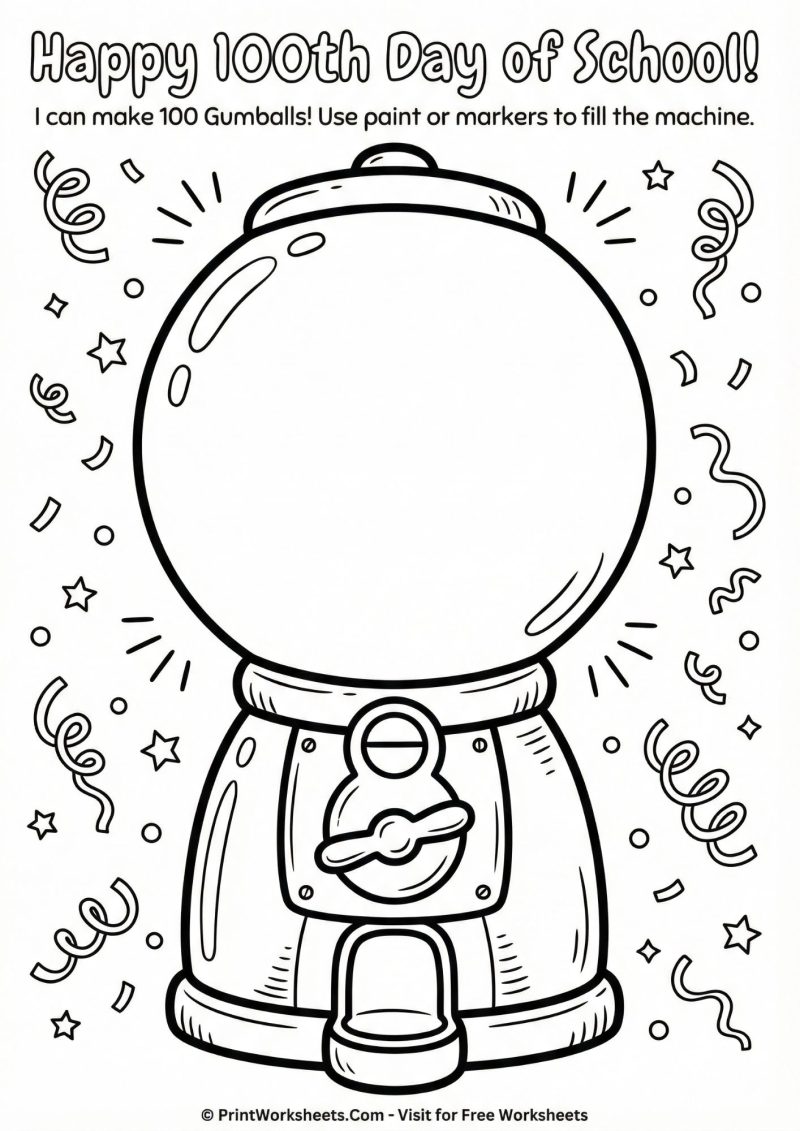 100th Day of School Kindergarten Activities (No Prep PDF)