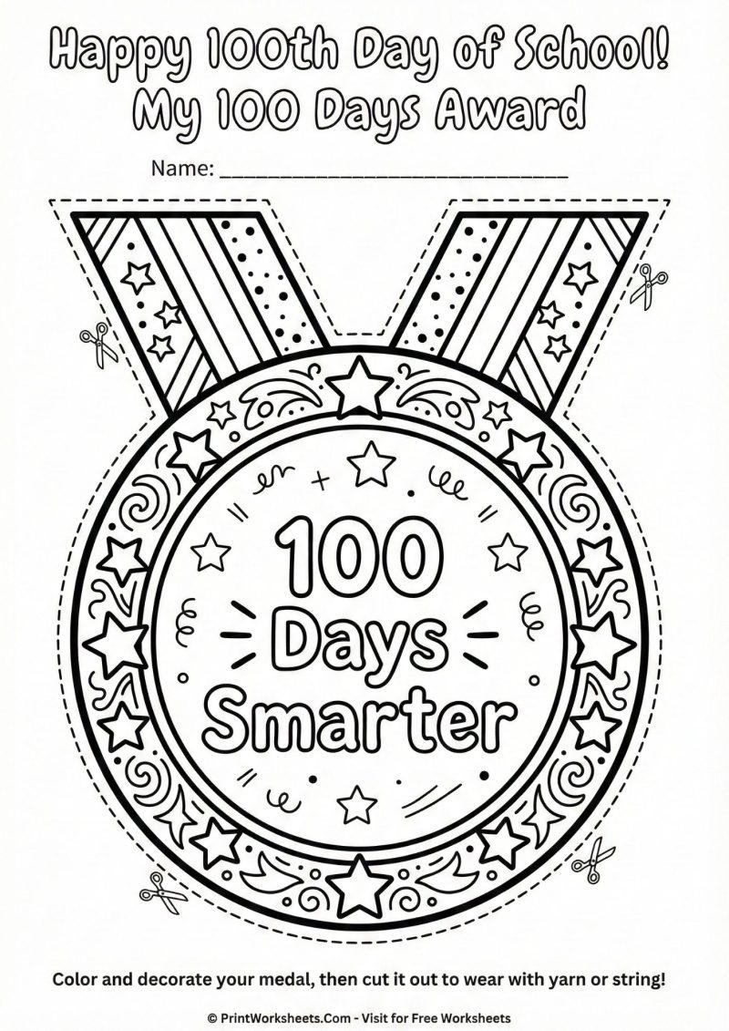 100th Day of School Kindergarten Activities (No Prep PDF)