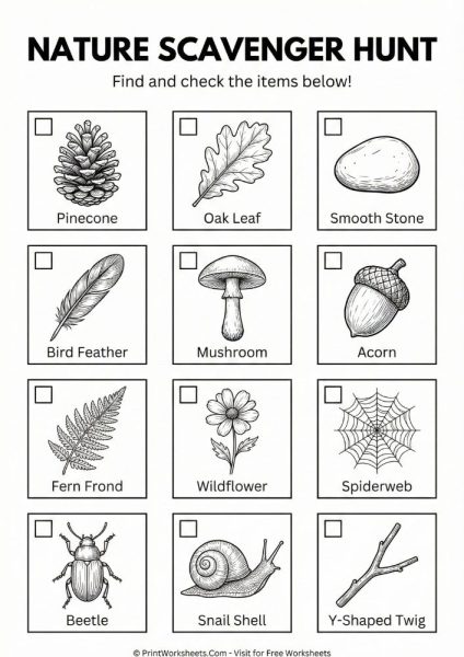 Earth Day Nature Scavenger Hunt PDF (Free Activity)