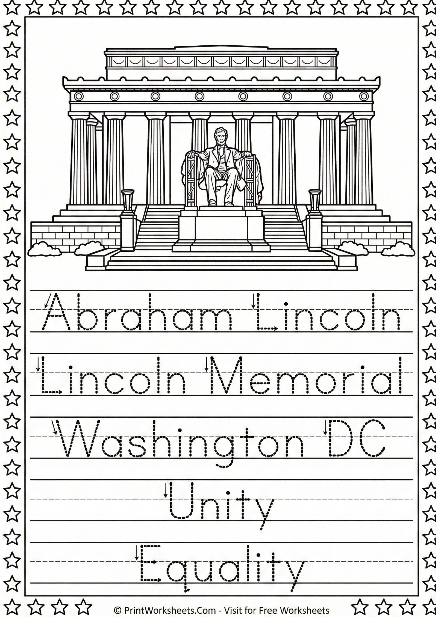 10+ Presidents Day Coloring Pages with Tracing: Free PDF Bundle