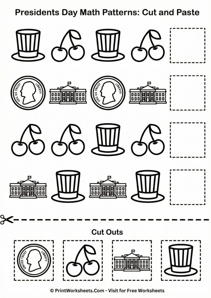 Presidents Day Worksheets for Kindergarten (Free PDF)