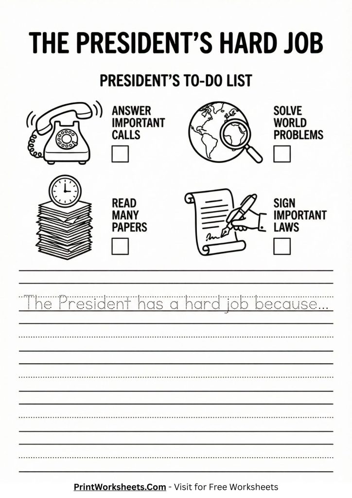 Free Presidents Day Writing Prompts (K-1 PDF)