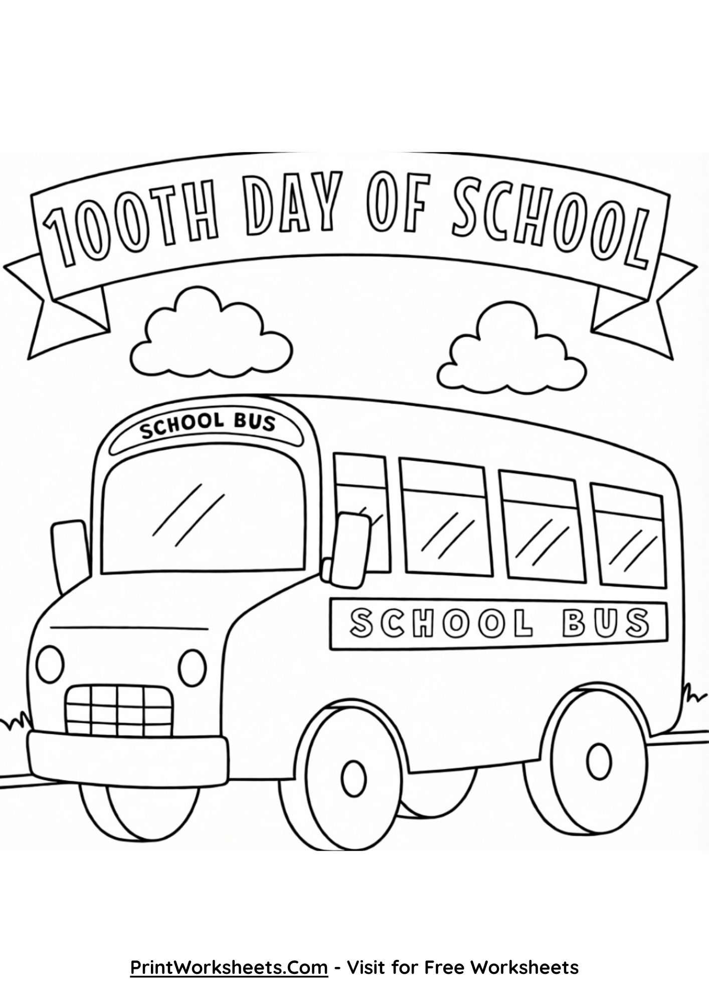100th Day of School Coloring Pages Free Printable PDF Bundle