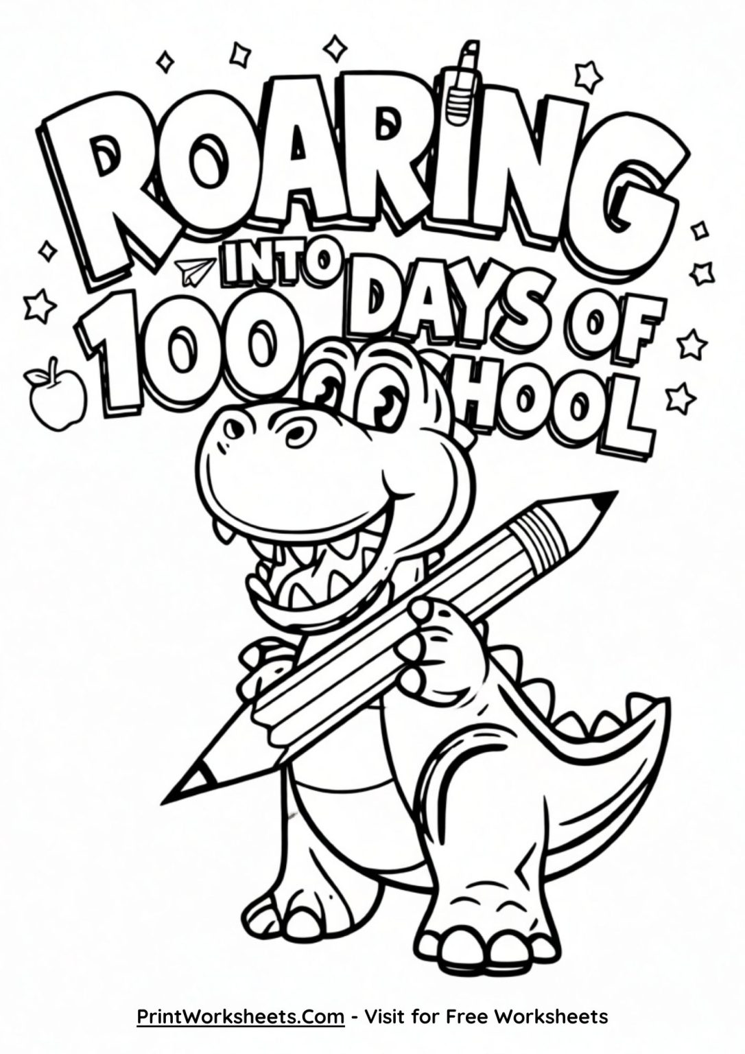100th Day of School Coloring Pages Free Printable PDF Bundle