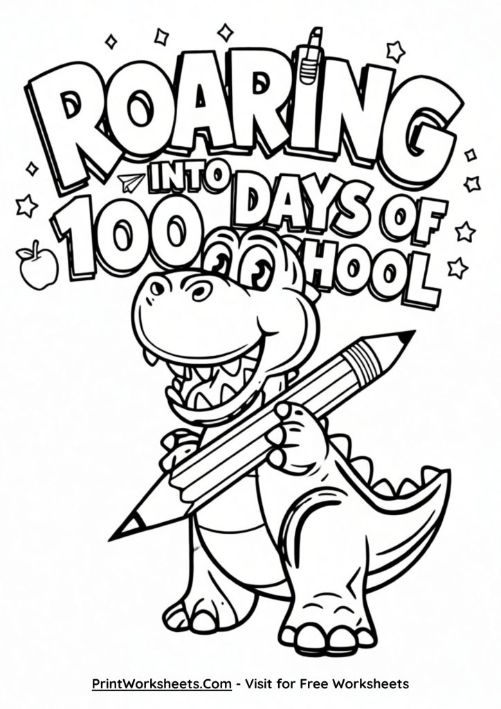 100th Day of School Coloring Pages Free Printable PDF Bundle