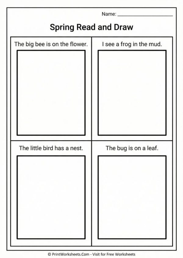 1st Grade Spring Reading Comprehension and Sight Words Worksheets