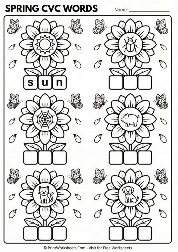 1st Grade Spring Reading Comprehension and Sight Words Worksheets
